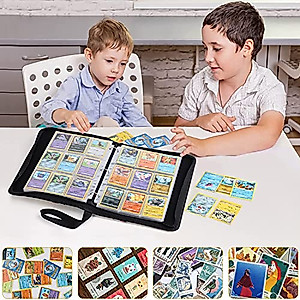 LIUDU Card Binder 9-Pocket,720 Pockets Game Cards with 40 Sleeves,Trading Card Collection Zipper Binder Holder for Kids Gifts (Black 720Pockets)