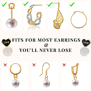 Veekyvicky Silicone Earring Backs for Droopy Ears Rubber Earring Lifter for Heavy Studs, Earing Backs Replacement Rose Gold Silver