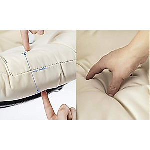 LUCKYBERRY Outdoor Wicker Tear Drop Hanging Egg Chair Color Cushion Beige