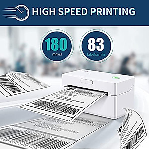 Shipping Label Printer, 180mm/s Thermal Label Printer, 4x6 USB Label Printer for Small Business Compatible with Amazon, Ebay, Shopify, Etsy, USPS, FedEx, Barcode Printer Support Windows/Mac/Linux