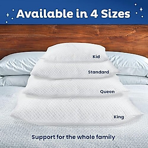 Snuggle-Pedic Shredded Memory Foam Pillow - The Original Cool Pillows for Side, Stomach & Back Sleepers - Sleep Support That Keeps Shape - College Dorm Room Essentials for Girls and Guys - King