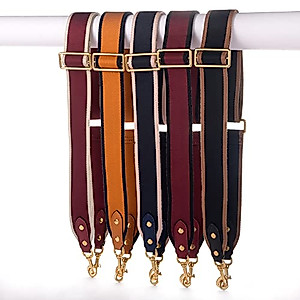 GOXTECH Purse Strap Replacement Crossbody Handbag Stripe Wide Adjustable (Black -Bag Strap)