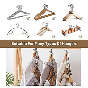 Closet Hanger Organizers, Space Saving Clothes Hanger Connector Hooks, Heavy Duty Hanger Extenders, Closet Hangers Space Savers for Shirts Pants (10)