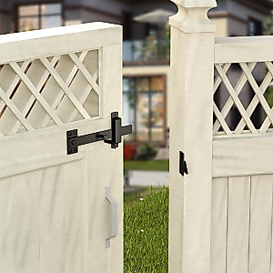 WEWORTH Heavy Duty Gate Latch for Wooden Fence, Aluminum Two Side Swinging Door Latch Gate Hardware,Self Locking Outswinging Door Latch Gate for Garden,Farm,Outdoor Fence, Wooden Gates