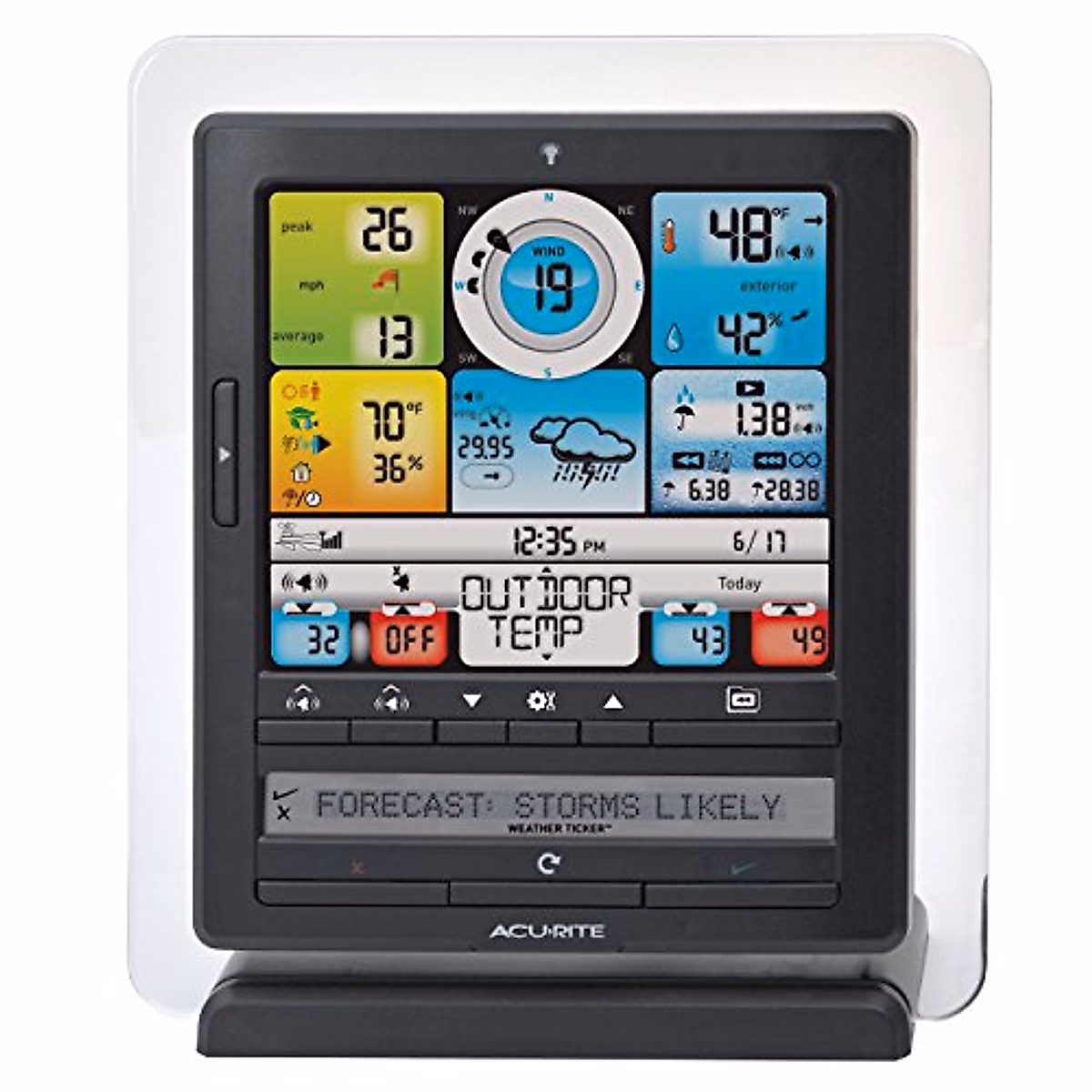 AcuRite 01036M Wireless Weather Station with Programmable Alarms, Gray, Display Version 2