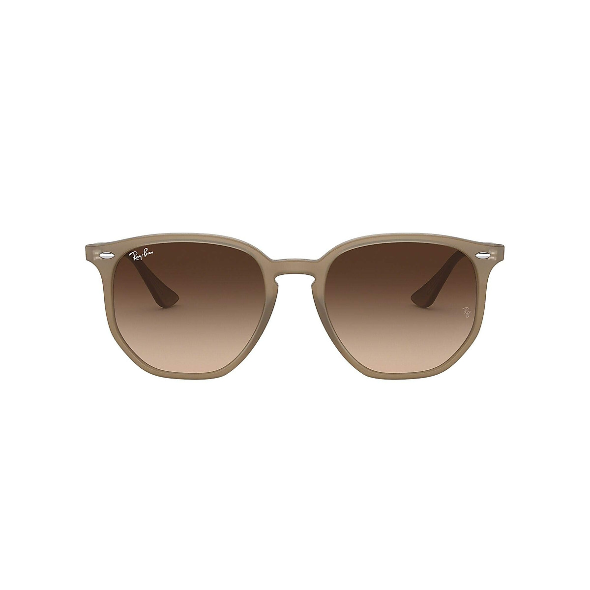 Ray-Ban RB4306 Hexagonal Sunglasses, Opal Beige/Brown Gradient, 54 mm