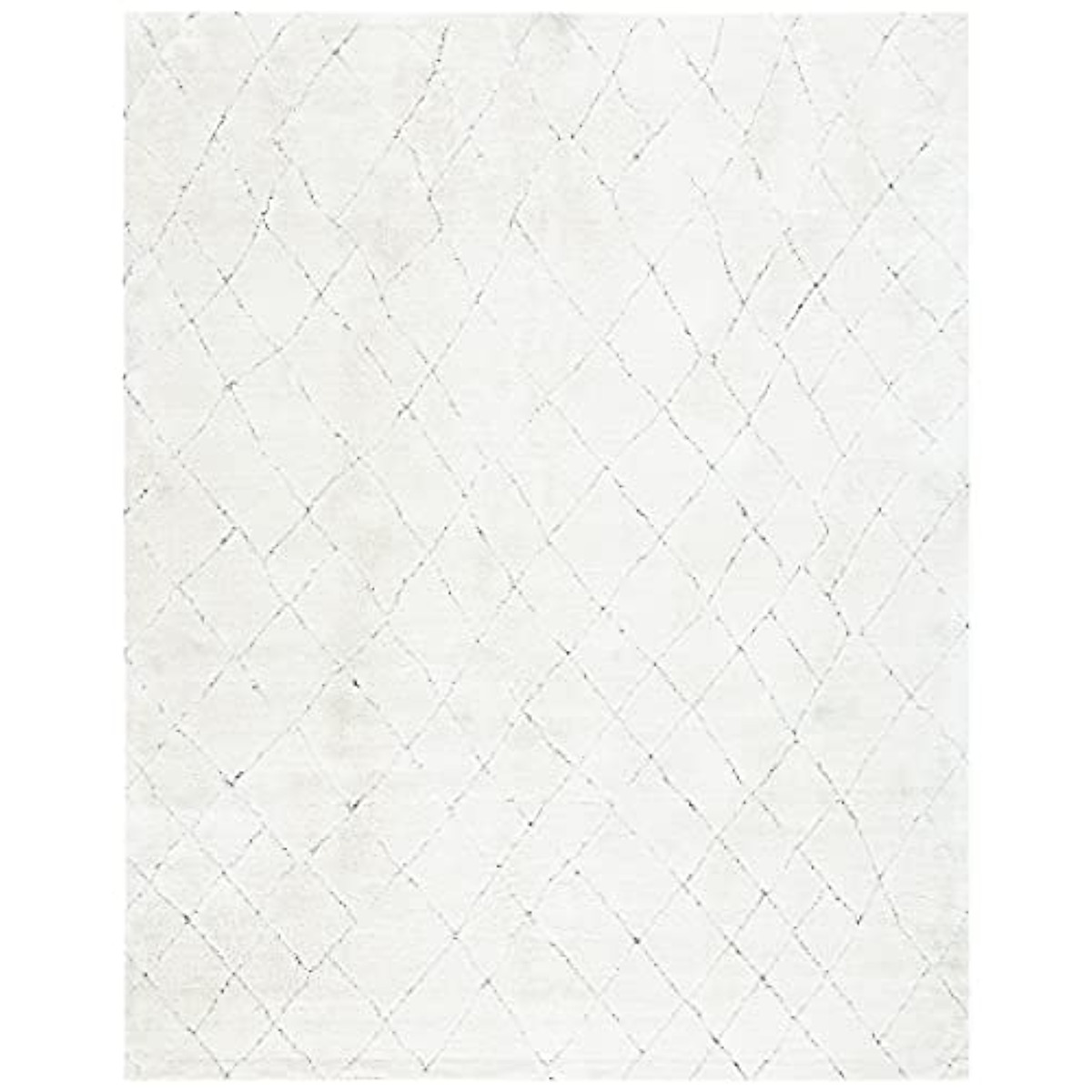 MARTHA STEWART Collection by SAFAVIEHLucia Shag Collection 8' x 10' Light Grey/White MSR0727F Non-Shedding Living Room Dining Bedroom Area Rug