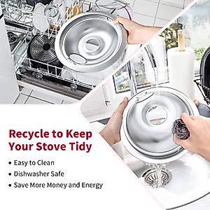 COZZIVITA 316048413 and 316048414 Stove Burner Drip Pans for Electric Stove Top - Perfectly Fit Frigidaire Kenmore Electric Range -Thickening to Prevent Bending and Rust - Include 2 x 6 in, 2 x 8 in