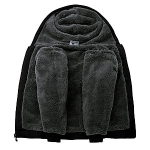 SWISSWELL Kids Fleece Hoodie Full Zip Hooded Sweatshirt Long Sleeve Cozy Jacket for Boys and Girls 6-15 Years Old (Black, 12-13)