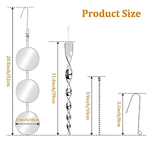 Upgraded Bird Scare Devices, 3.9 Inch Large 18PCS Reflective Discs Set + 6PCS Bird Scare Rods, Double-Sided Bird Reflectors Keep All Birds Away Woodpeckers Pigeons from Your House Garden Boat