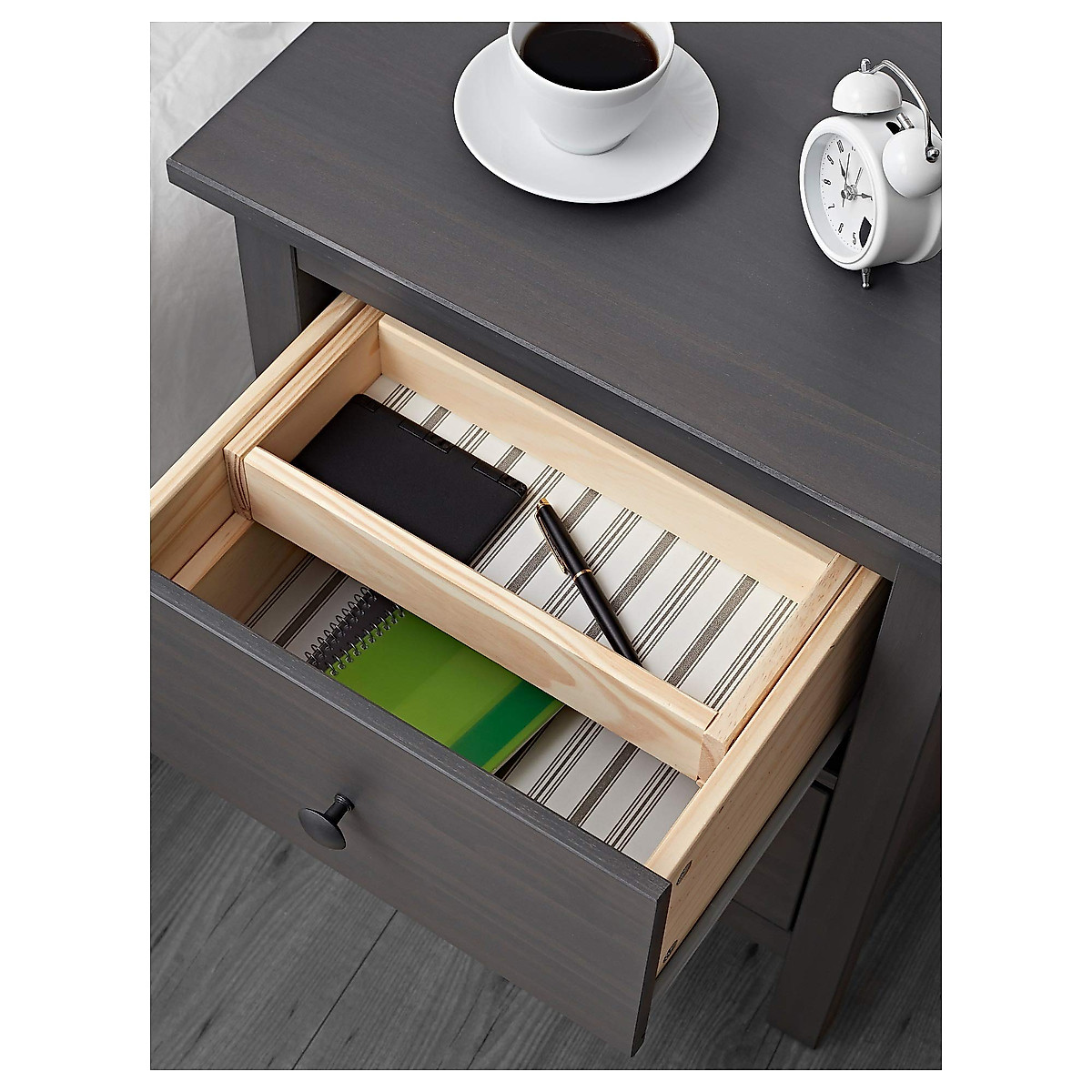 IKEA Hemnes 2-Drawer Chest, Gray Dark Gray Stained