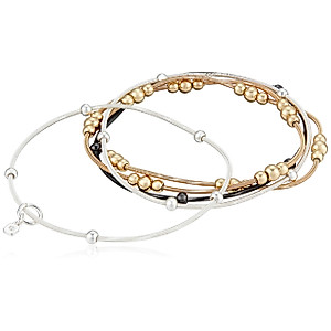 Nine West Women's Classics Tri Tone 5 Row Stretch Bracelet