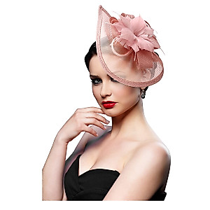 DRESHOW Women Fascinator Hats Tea Party Hat Vintage Pillbox Hat Headband for Cocktail