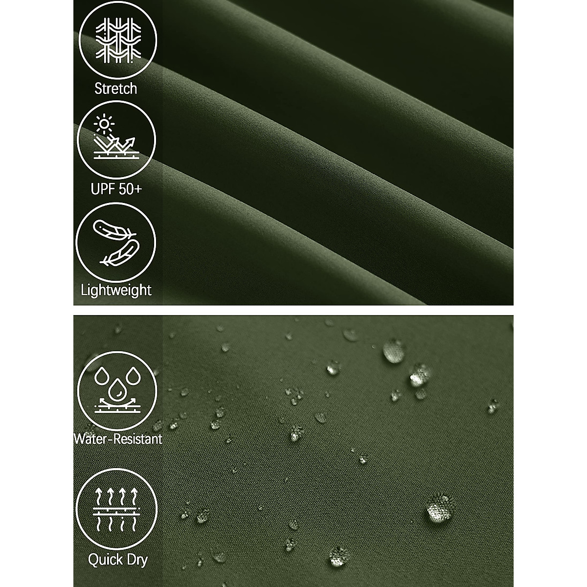 Men's Hiking Cargo Work Shorts Quick Dry Lightweight Fishing Athletic Running Workout Gym Shorts with 4 Pockets Army Green M