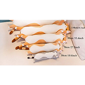 123Arts Cartoon Cat Soft Plush Long Throw Pillow Lifelike Animal Neck Pillow Plush Toy