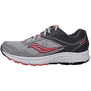 Saucony Women's Cohesion 10 Grey/Peach Running Shoe 9 M US