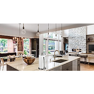 Alpine Countertop Paper Towel Holder - Stainless Steel Kitchen Napkin Roll Dispenser Stand for Home, Office, Bathroom (Steel-Lite)