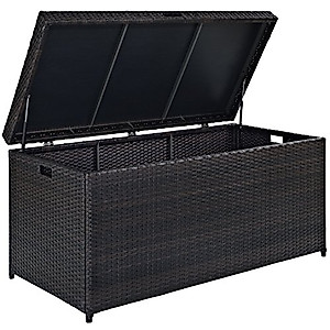 Crosley Furniture CO7300-BR Palm Harbor Outdoor Wicker Storage Bin, Brown