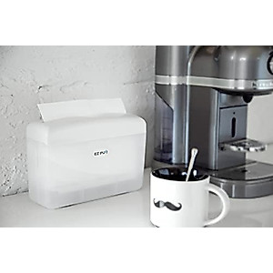 EZ-Pull Countertop SLIMFOLD Hand Towel Dispenser for Kitchen/Bathroom/Office/RV/Airbnb, White 4600-EZ, EZbrnd