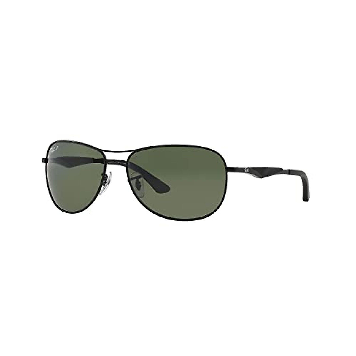 Ray-Ban Men's RB3519 Aviator Sunglasses, Matte Black/Green Polarized, 59 mm