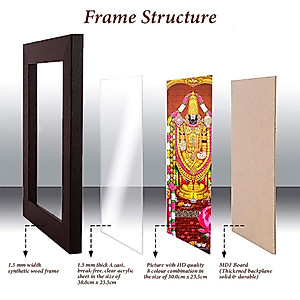 Handicraft Store Lord Balaji/Tirupati Balaji/Venkateswara/Lakshmiji with Balaji and Goddess Lakshmi, A Religious Poster Painting for Wealth. Prosperity Home/Office for Good Luck