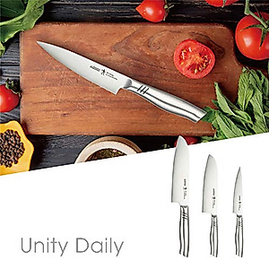 Henckels 19360-131 Unity Daily Petty Knife, 5.1 inches (130 mm), Fruit, Small Knife, All Stainless Steel, Dishwasher Safe