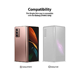 Ringke Slim Compatible with Samsung Galaxy Z Fold 2 Case, Hard Solid PC Back Lightweight Shockproof Full Protective Cover for Z Fold2 - Black