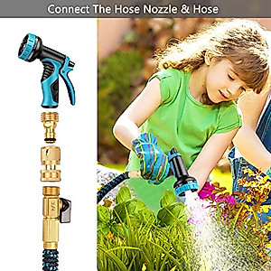 BoArt (6 Sets Garden Hose Quick Connector Set, Solid Brass 3/4 Inch Water Fitings Thread Easy Connect No-Leak Male Female