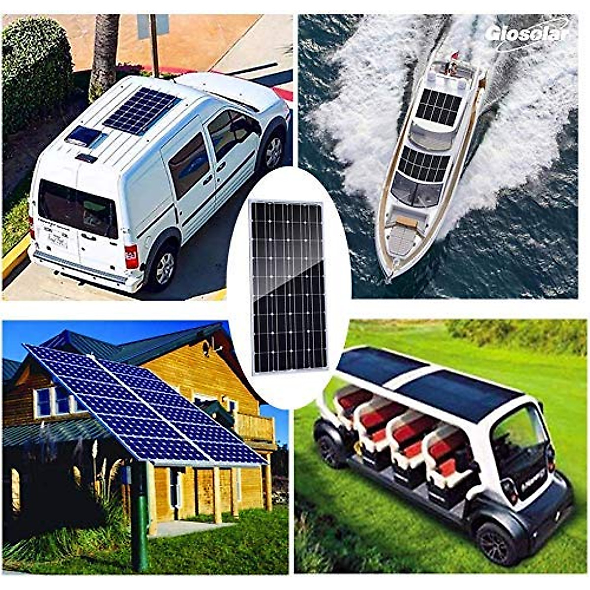 Giosolar 500 Watts 12 Volts Monocrystalline Solar Panel Boat Kit Off-Grid System with 40A PWM LCD Charge Controller/Solar Cables for 12V/24V Battery Charging