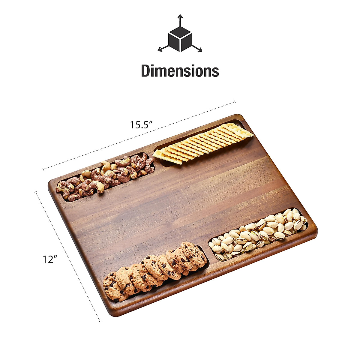 Shanik Premium Charcuterie Board -Cheese and Meat Board, Double-Sided Serving Tray and Cutting Board