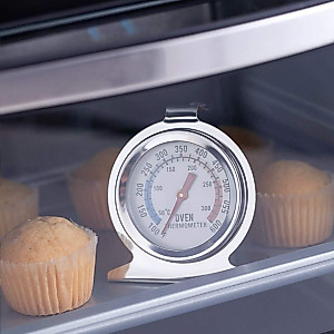 6PCS in Oven Thermometer - Stainless Steel Kitchen Cooking/Grill/Fry/Chef/Smoker/BBQ Baking Temperature Thermometer - Classic Series Large Dial Thermometer (6)