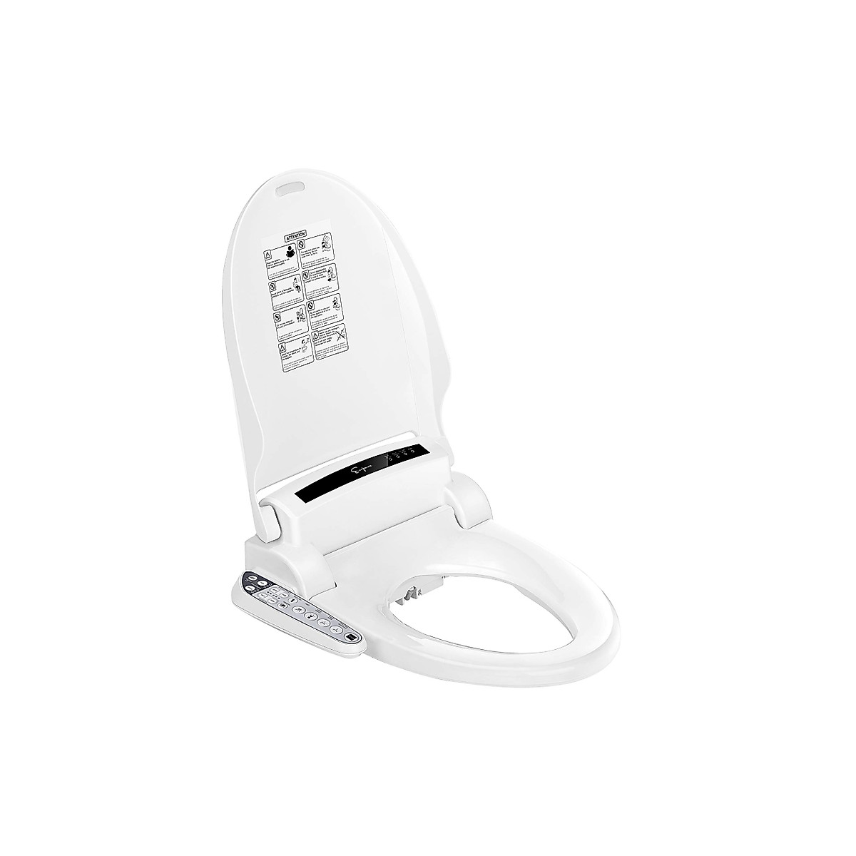 Empava Elongated Smart Bidet Heated Toilet Seat with Warm Air Dryer and Temperature Controlled Wash Functions in White