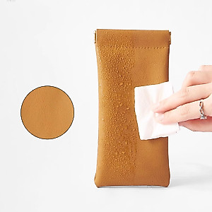 Ldirect 3 Pack Leather Eyeglasses Cases PU Soft Sunglasses Pouch Squeeze Top Portable Glasses Cases for Men Women (Pink Yellow Blue)