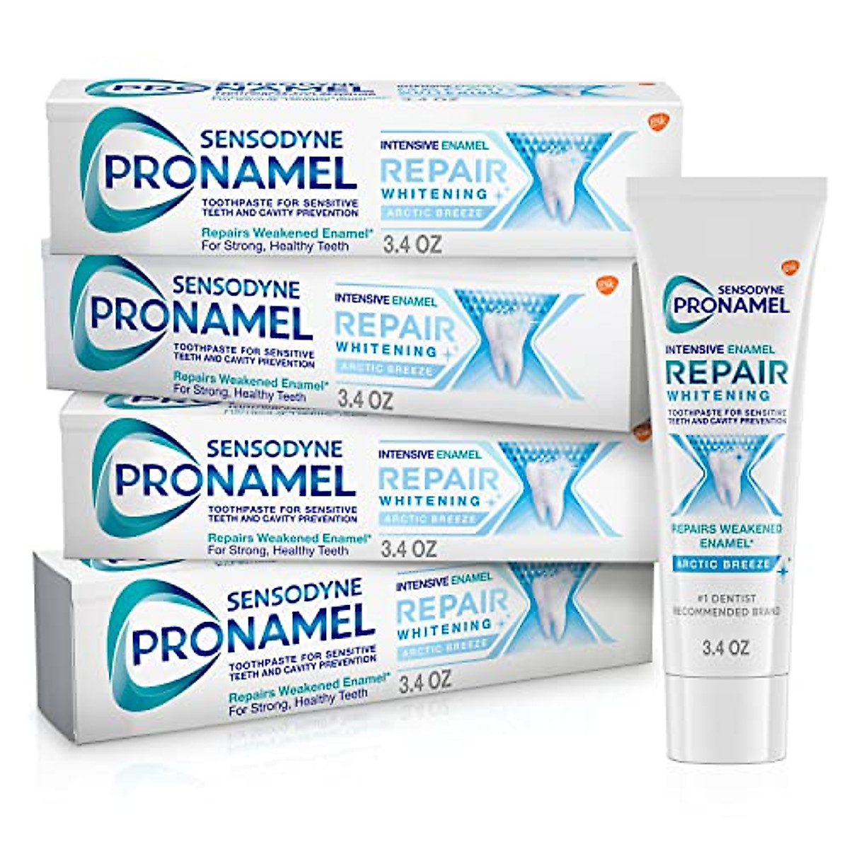 Sensodyne Pronamel Intensive Enamel Repair Toothpaste for Sensitive Teeth and Cavity Protection, Whitening Toothpaste to Strengthen Enamel, Arctic Breeze - 3.4 Ounces x 4