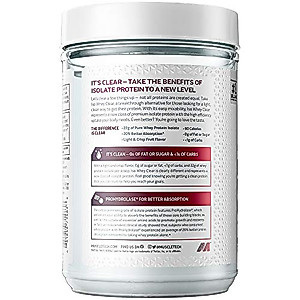 Whey Protein Powder | MuscleTech Clear Whey Protein Isolate | Whey Isolate Protein Powder for Women & Men | Clear Protein Drink | 22g of Protein, 90 Calories | Arctic Cherry Blast, 1.1lb (19 Servings)