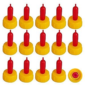 Small Animal Milk Drink Nipples with Flutter Valves Soft Rubber Cow Calf Milk Drinking Nipple for Goats Lambs Sheep Piglet Screw On Soda Bottle,15Pieces