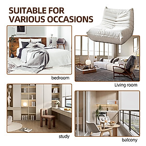 MDQMD Cream Style Adult Togo Sofa,Bean Bag Chair,White Fireside Chair (White)