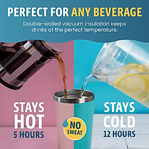 Sodilly 60th Birthday Gifts for Women, Vintage 1964 Stemless Wine Tumblers for Women, Wife, Mom, Friends, Sister, Turning 60 and Fabulous Birthday Gifts Wine Tumbler, 12oz Blush