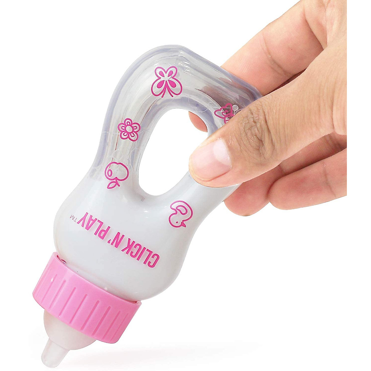 Click N' Play Magic Toy Set, Play Baby Bottles with Disappearing Milk & Juice, Doll Accessories for Kids & Toddlers, Great Gift for Little Girls Ages 2-4