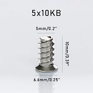 VAPKER 200PCS M5x10 Silver Zinc Phillips Flat Head Computer Replacement Screws Case Fan Screws Computer Cooling Fan Mount Screws Self-Tapping Screws