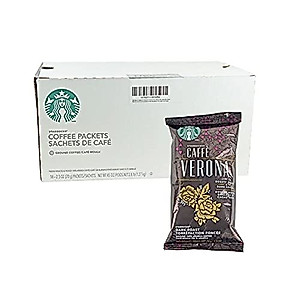 Starbucks SBK11018192 Drip-Brewing Single Pot Portions Caffe Verona Ground Coffee Packets, Dark Roast (Pack of 18)