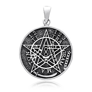 925 Sterling Silver Tetragrammaton Ceremonial Magic Seal of Solomon Pendant