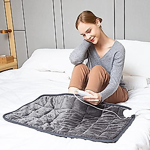 Ruqiji 17''x33'' Weighted Heating Pad, 6lbs with Fast-Heating Technology&6 Temperature Settings, Flannel Electric Heating Pad/Pain Relief for Back/Neck/Shoulders/Abdomen/Legs