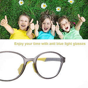 Madison Avenue Kids Blue Light Blocking Glasses for Teens Anti Blue Ray Eye Strain Computer Game Glasses Flexible Soft TR90 Frame UV Protection Computer TV Eyeglasses Boys Girls Age 9-12 (Yellow)