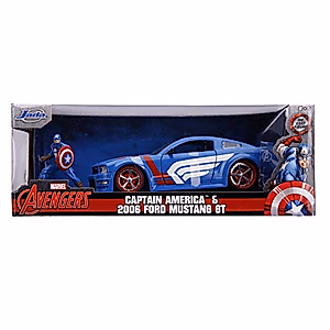Jada 1:24 Diecast 2006 Ford Mustang GT with Captain America Figure