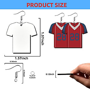 24 PCS Sublimation Earring Wooden Blanks Bulk MDF for Sublimation Football Earrings Double-Sided with Earring Hooks and Jump Rings DIY Sublimation Earrings Kit (Football, Football Shirt, Helmet)