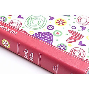 NVI Biblia Luz en mi camino corazones, multicolor símil piel (Spanish Edition)