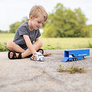 Sunny Days Entertainment Big Rig – Lights and Sounds Pull Back Toy with Friction Motor | Receive Either The Airplane Transport Semi or Oil Tanker | Color May Vary – Maxx Action