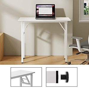 Need Small Desk 31 1/2" No Assembly Foldable Writing Table,Sturdy and Heavy Duty Folding Computer Desks for Small Space/Home Office/Dormitory AC5DW(80 * 40)