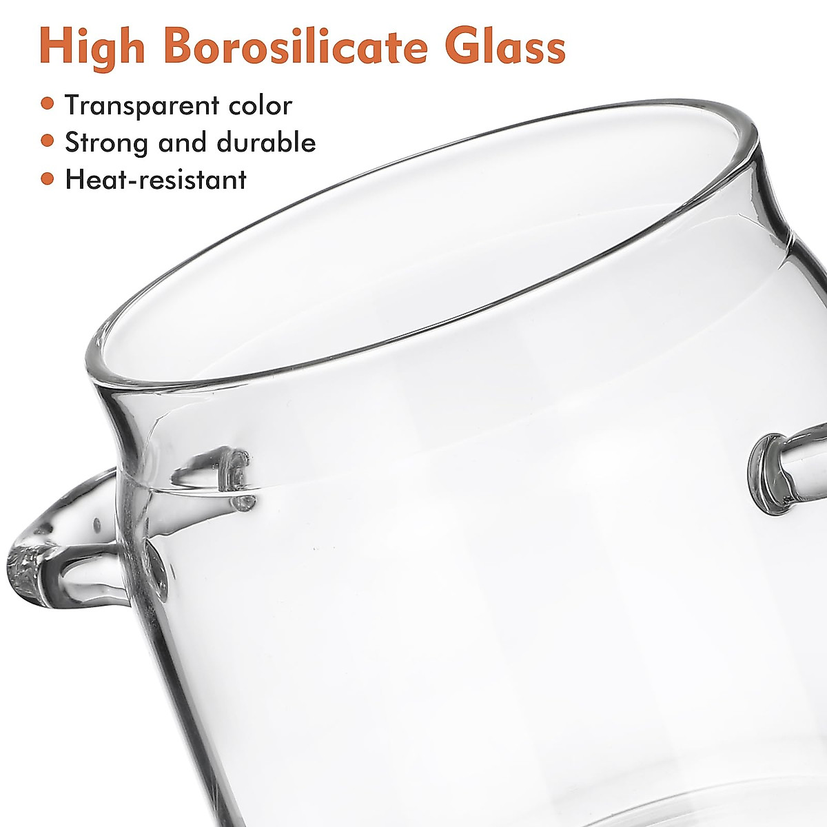 Glass Simmer Pot Thickened Glass Cooking Pot 350ml Glass Potpourri Simmer Pot Clear Pot Microwave Safe Saucepan for Soup Pasta Noodle Milk Food